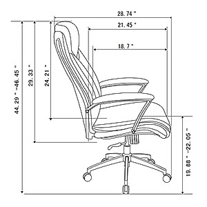 Realspace® Modern Comfort Verismo Bonded Leather High-Back Executive Chair, Brown/Chrome, BIFMA Certified
