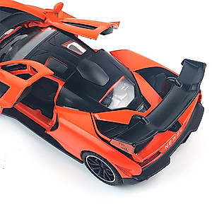 Diecast Toy Car McLaren Senna Sports Car Model,Zinc Alloy Simulation Casting Pull Back Vehicles,1:32 Scale Mini Electronic Supercar Toys with Lights and Music for Toddlers Kids Children Gift (Orange)