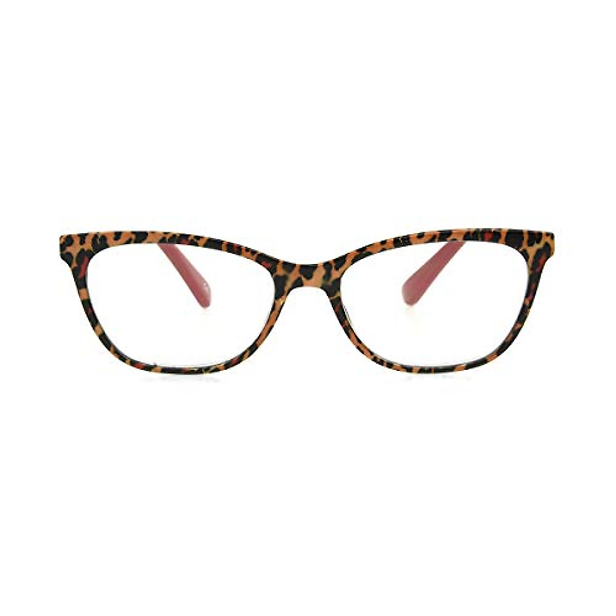 Sofia Vergara x Foster Grant Women's Teresa Cat-Eye Reading Glasses, Leopard Front Over Shiny Red Base, 52 mm + 1.75
