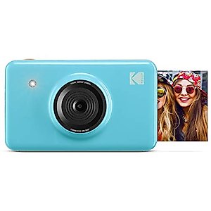 Zink Kodak Mini Shot Wireless Instant Digital Camera & Social Media Portable Photo Printer, LCD Display, Premium Quality Full Color Prints, Compatible w/iOS & Android (Blue)