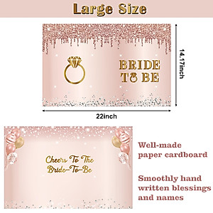 Kircirx Bachelorette Party Decorations Bridal Shower Card with Envelope, Jumbo Rose Gold Bride To Be Guest Book Party Supplies, Pink Extra Large Hens Night Women Wedding Engagement Greeting Card