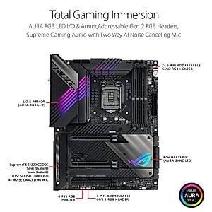 ASUS ROG Maximus XIII Hero (WiFi 6E) Z590 LGA 1200(Intel11th/10th Gen) ATX Gaming Motherboard (PCIe 4.0, 14+2 Power Stages, DDR4 5333+, 2x 2.5Gb LAN,Thunderbolt 4, 4X M.2/NVMe SSD, Aura RGB) (Renewed)