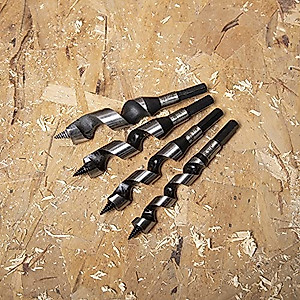 Klein Tools 53404 Steel Ship Auger Bit with Screw Point, 7/8-Inch Bit x 4-Inch Twist Length For Drilling Through Wood with Nails