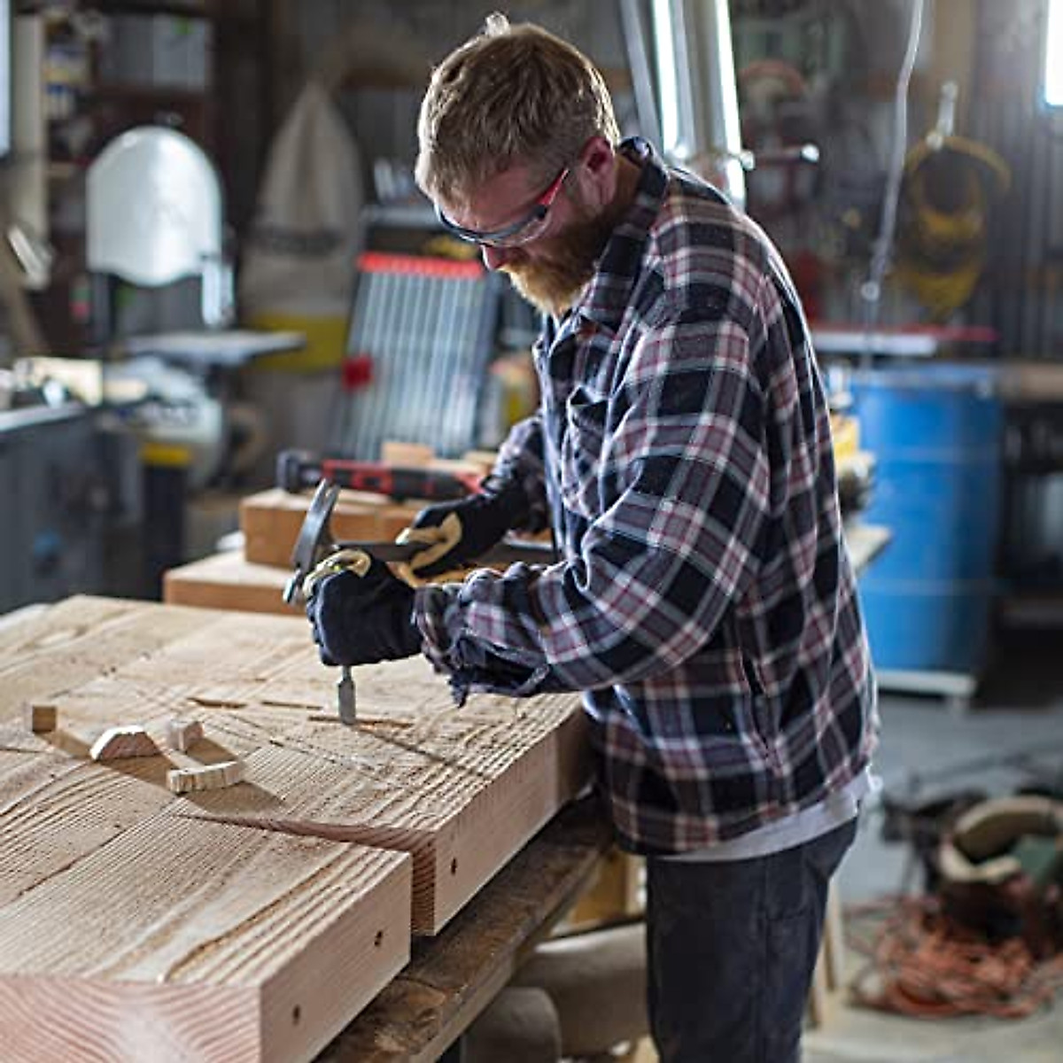 Wells Lamont Men's Hi-Dexterity Hybrid Leather Work Gloves | Stretch Fit | Large (3214L) , Black