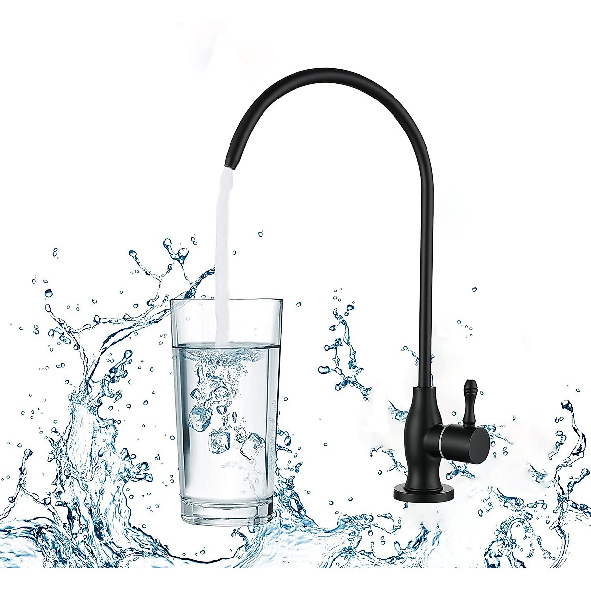 GULICA Commercial Water Filtration Faucet, Drinking Water Dispenser, Matte Black, Lead-Free Solid Brass and Ceramic Cartridge