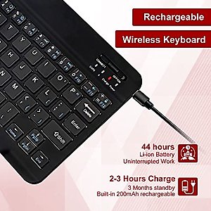 AOYODKG 2 in 1 Tablet 10 in, Android 11 Tablet Computer with Keyboard Bundle, 4GB+64GB, 5G & 2.4G WiFi Tablets PC, Dual Camera, 6000mAh, Mouse, Stylus (DGO-Red)