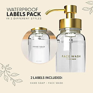 MaisoNovo Foaming Soap Dispenser with Concrete Tray - Hand Soap Refills for Foaming Dispenser - Clear Foaming Dispensers w.Tray 14 oz - 4 Mix Tablets