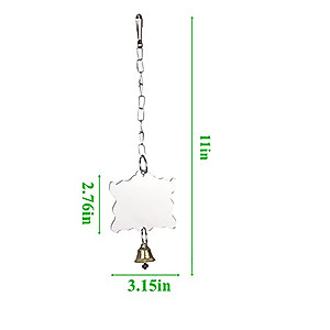 Bird Parrot Cage Swing Hanging Toys,3 Pack Natural Wooden Hammock Chew Toy Suitable Small Parakeets Cockatiel,Conures,Finches,Budgies,Macaws,Love Birds (Colorful Wood & Mirror)