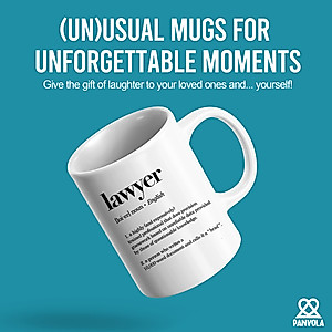 Panvola Lawyer Definition Mug Law Student Coffee Cup 11oz Attorney Graduation Ceramic Mug Novelty Drinkware White