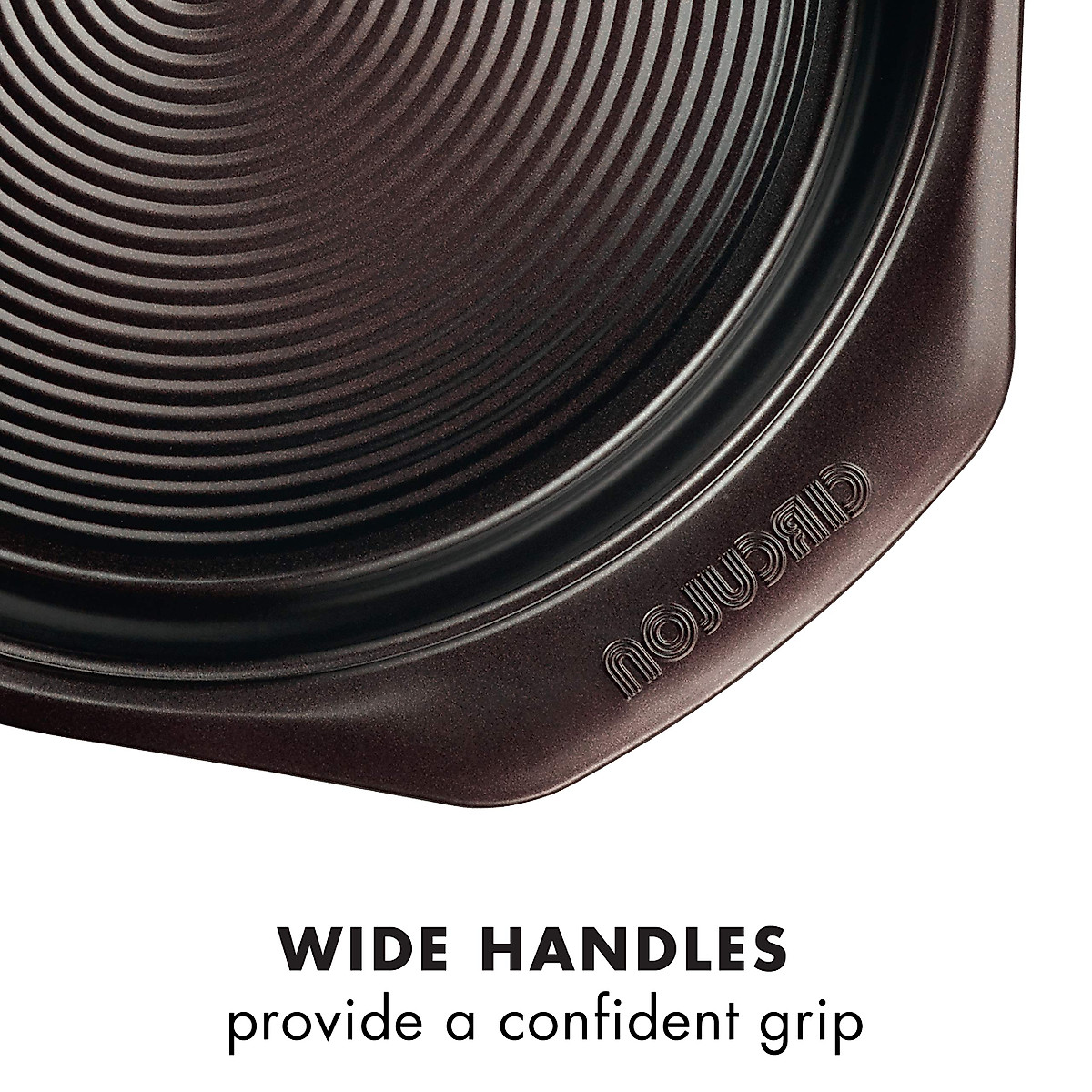 Circulon Nonstick Bakeware Set with Nonstick Cookie Sheet, Bread Pan, Bakings Pan and Cake Pans - 5 Piece, Chocolate Brown