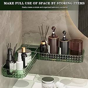 RUIYUE U Shaped Rotating Storage Corner Shelf, Powerful Weighing, Draining, High Fence, Wall-Mounted No-Punch U Shaped Rotating Corner Shelf, Suitable for Bathroom, Living Room, and Kitchen (Pink)