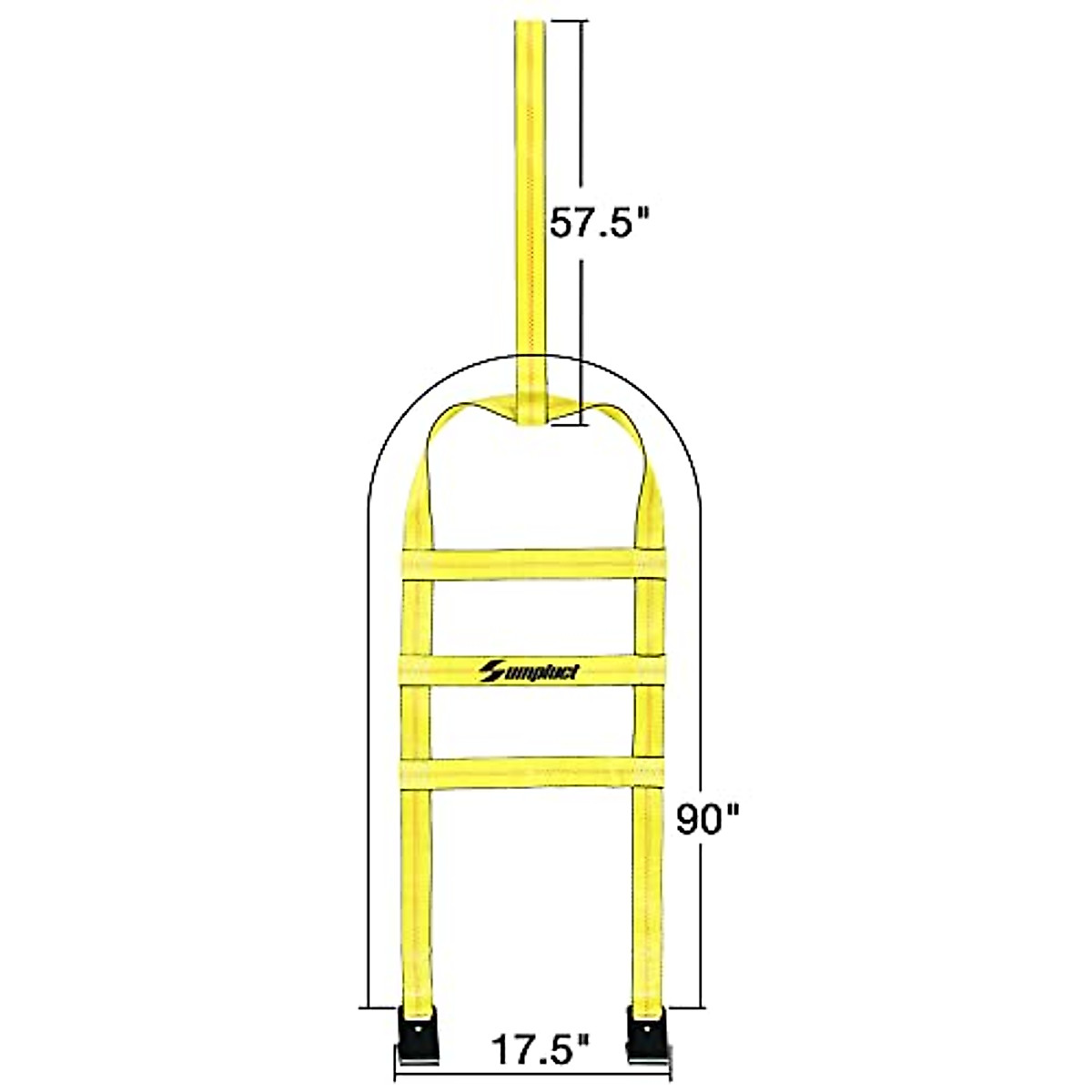 Sumpluct Tow Dolly Basket Straps with Flat Hooks -2 Pack,Car Wheel Straps System Tire Net Fits Most 15"-19" Tires Wheels,10000 lbs Break Strength,Yellow, with 1 Carrying Bag