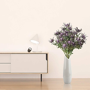 MINYULUA Artificial Thistle Flowers Purple Eryngium Flowers 8 Long Stems Faux Thistles Bunch Fake Plant Spray Eryngo | Sea Holly for Wedding Bouquet Centerpiece Home Kitchen Office Garden Decor