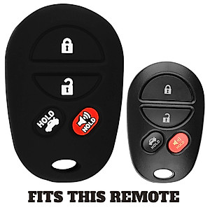 KeyGuardz Keyless Remote Car Key Fob Shell Cover Soft Rubber Case for Toyota Avalon Solara Highlander Sequoia Sienna