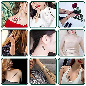 Temporary Tattoo Ink Temporary Tattoo kit (Natural Plants Based) temporary tattoo markers semi permanent tattoo with Stencils Skin-friendly for women Kids and adults (4 black)