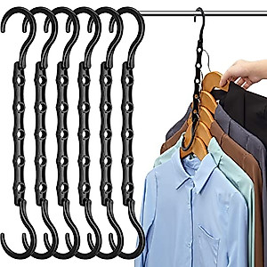 AMKUFO 6 Pack-Closet-Organizers-and-Storage, Magic-Hangers-Space-Saving-for-Clothes, Closer-Organizer-for-Closet-Organization, Space-Saver-Hanger-Organizer-for-Multipurpose, Dorm-Room-Essentials
