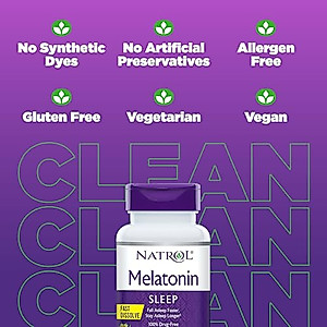 Natrol Melatonin Fast Dissolve Tablets, Help You Fall Asleep Faster, Stay Asleep Longer, Easy to Take, Dissolve in Mouth, Strengthen Immune System, Maximum Strength, Strawberry Flavor, 10mg, 200 Count