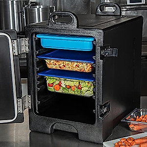 Carlisle FoodService Products Cateraide Plastic Insulated Food Container, Portable Food Warmer, Food Pan Carrier with Versatile Capacity for Parties, Catering, Buffets, 5 Full Pans, Black