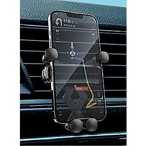 SiMaXuanCar car Phone Holder Vent Phone Holder Auto Lock Gravity Type Phone Holder with knob Locking Hook Clip Suitable for Various Vent Mount Suitable for 2.5~3.5 inch Width Smartphone(Black)