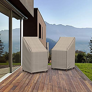 Budge P1A01PM1-2PK English Garden Patio Chair Cover, Tan Tweed