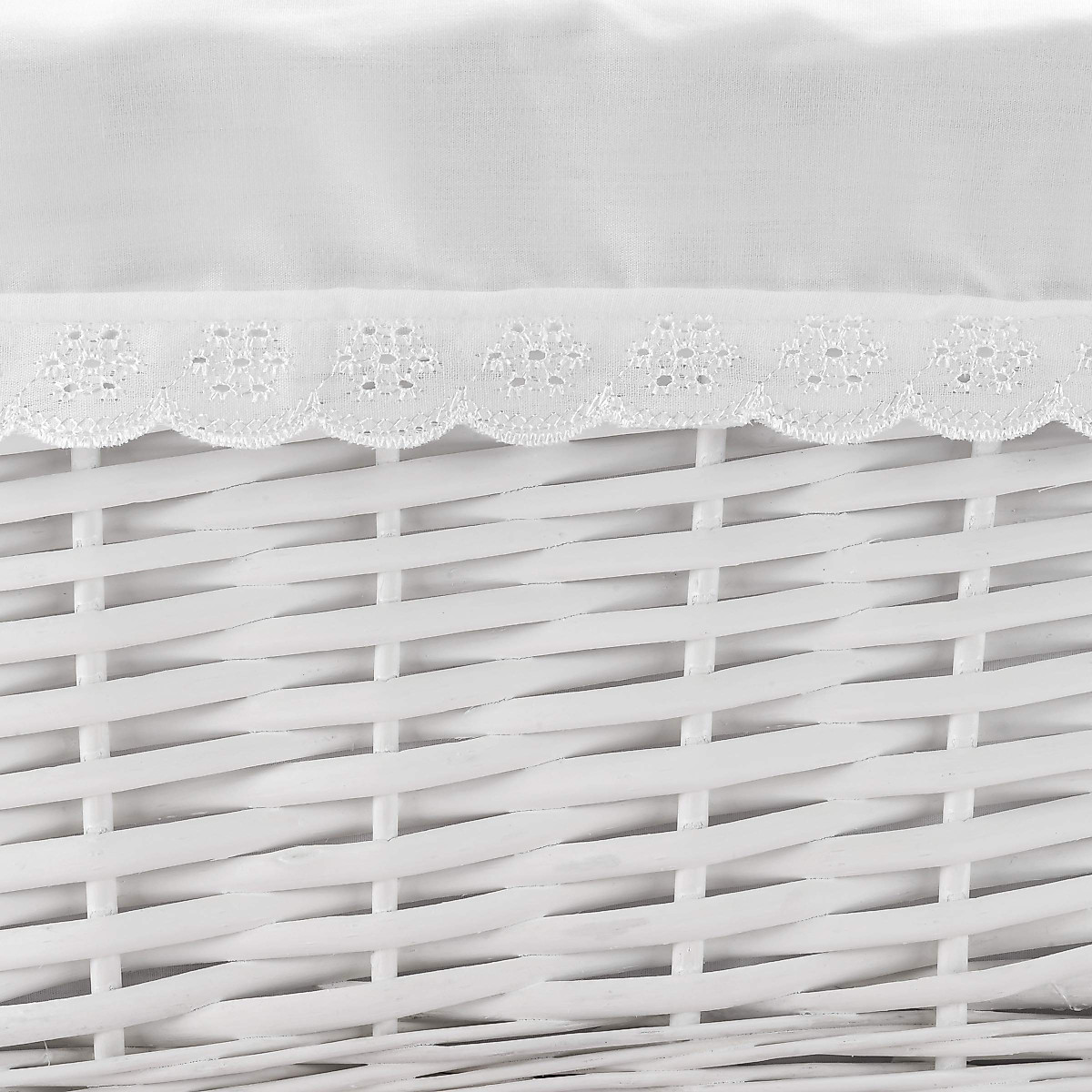 Badger Basket Nesting Wicker Nursery Baskets with Fabric Liner - Set of 3 - White