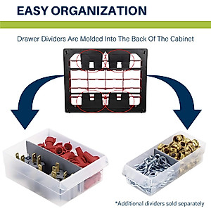 Akro-Mils 10144, 44 Drawer Plastic Parts Storage Hardware and Craft Cabinet, 20-Inch W x 6.37-Inch D x 15.81-Inch H, Black