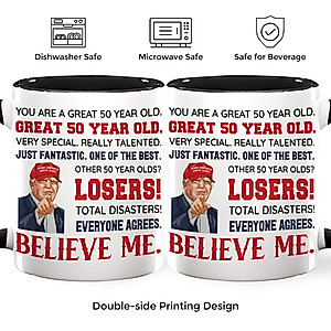 Viberty 50th Birthday Gifts For Men Women, 1974 Birthday Gifts Ideas, 50th Birthday Mugs Funny, 50 Year Old Birthday Gifts For Mom, Dad, Friend, Coworker, Him, Family, 50th Ceramic Mug 11oz