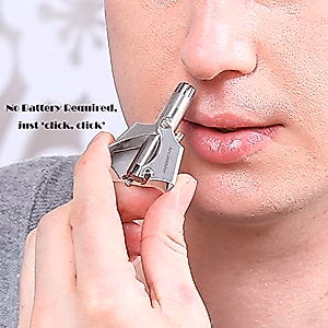 Arcanthite Manual Nose & Ear Hair Trimmer (No Batteries Required) - Perfect Manual Stainless Steel Nose Hair Remover for Men & Women AT-007-D