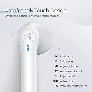 Wireless Earbuds, Bluetooth Earbuds in Ear with Wireless Charging Case/USB-C, ENC Noise Cancelling, Wireless Earphones Hi-Fi Stereo Sound Headphones, Touch Control/25H/IPX7 for Sports/Work/3 Mode