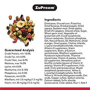 ZuPreem Pure Fun Bird Food for Parrots & Conures, 2 lb (Pack of 2) - Blend of Fruit, FruitBlend Pellets, Vegetables, Nuts for Caiques, African Greys, Senegals, Amazons, Eclectus, Cockatoos