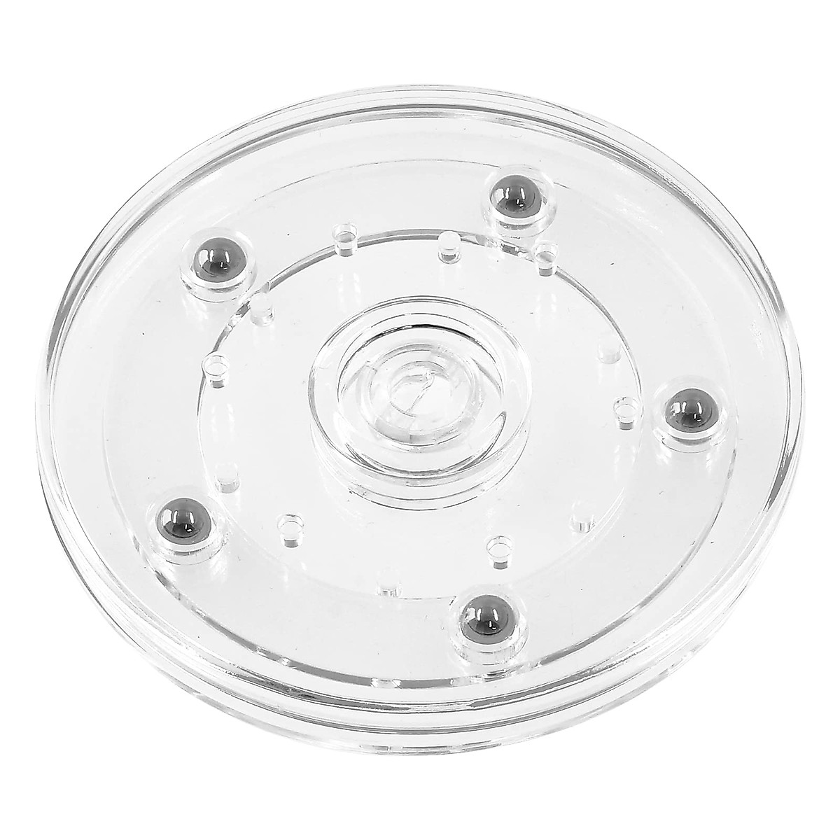 Piutouyar 4 Pcs Plastic Turntable Bearings Hardware, 4 Inch / 100mm Plastic Acrylic Clear Turntable Organizer for Kitchen Spice Rack Table Cake