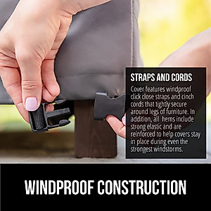 Gorilla Grip Heavy Duty Waterproof Outdoor Chair Cover, 30 Inch, Adjustable Patio Furniture Covers for Winter, Keep Cushions Dry, Protects from Sun, Snow, Rain, Windproof, UV Coated, Small, 1 Pack