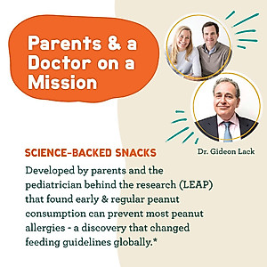 Mission Mighty Me Nutty Puffs Peanut Butter Puffs for Babies + Kids - Pediatrician Developed - USDA Organic, Plant-Based Protein, Gluten-Free Puffs Baby Snack - Peanut Flavor (1.5oz, 5-Pack)