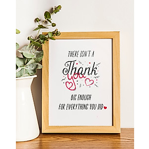 TRIDECOR Thank you Card with Envelope, Simple Cute Single Thankful Card, Grateful Gratitude Card - Folded 5"x7" Card for Him, Her, Teacher, Boss, Doctor, Mom, Dad, Coworker, Bridesmaids, Groomsmen