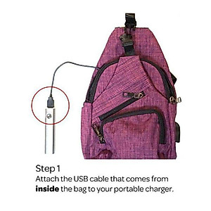 NuPouch Daypack Anti-Theft Backpack Large Plum.