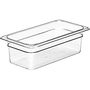 Cambro 1/3 GN Food Pan, 4" Deep, 6/PK, Clear, 34CW-135