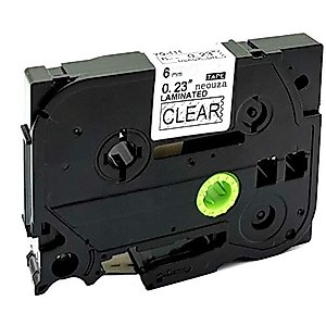 Black on Clear Laminated Label Tape Compatible for Brother TZ 111 Tze 111 6mm P-Touch 8m