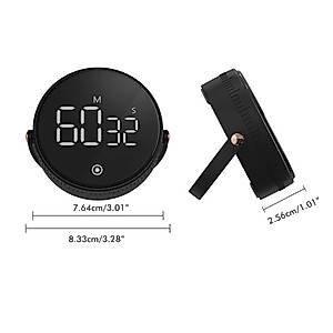 Digital Kitchen Timer - Magnetic with Large LED Display, Volume Adjustable Countdown/up Clock, Twist One Button Operation for Teacher Kids and Elderly,for Classroom Home Work Fitness