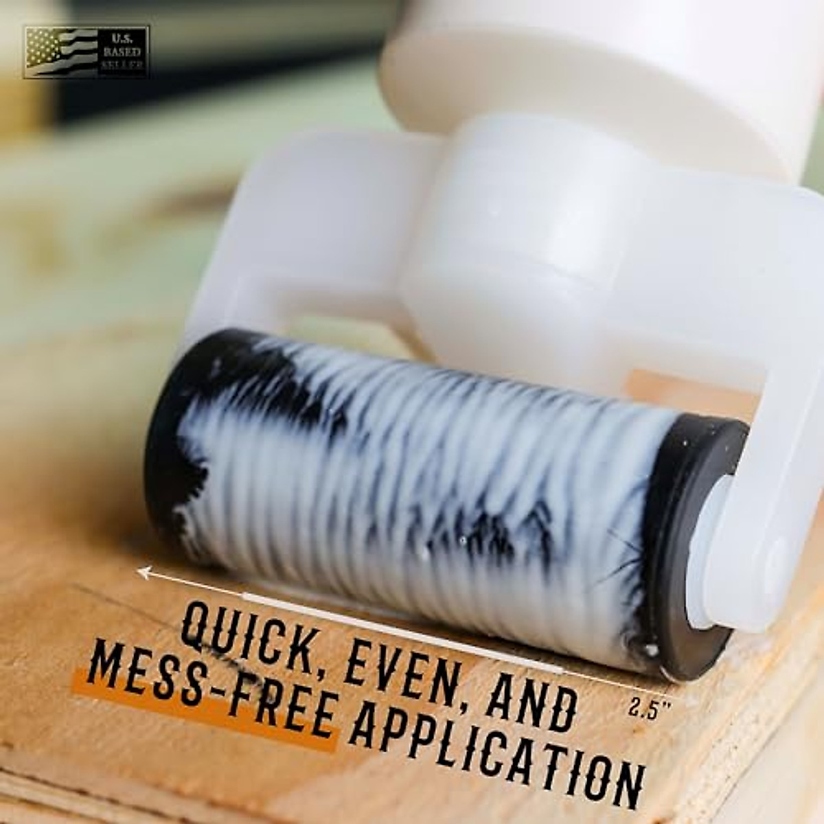 DCT Wood Glue Spreading Woodworking Kit – 8 oz Ounce Bottle, Roller Applicator, Dowel Hole Nozzle, Biscuit Slot Tip