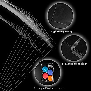 Labeol Flat Bottom Cellophane Bags 100Pcs Treat Bags with Ties 8X11 6X9 Cellophane Gift Bags Clear Goodie Bags for Packaging Favor Cookie Candy Gift Wrapping Easter