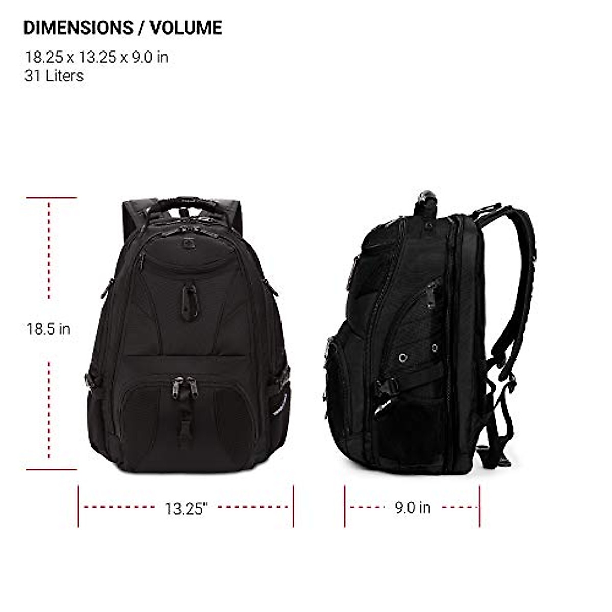 SwissGear 1900 Scansmart TSA 17-Inch Laptop Backpack, Black