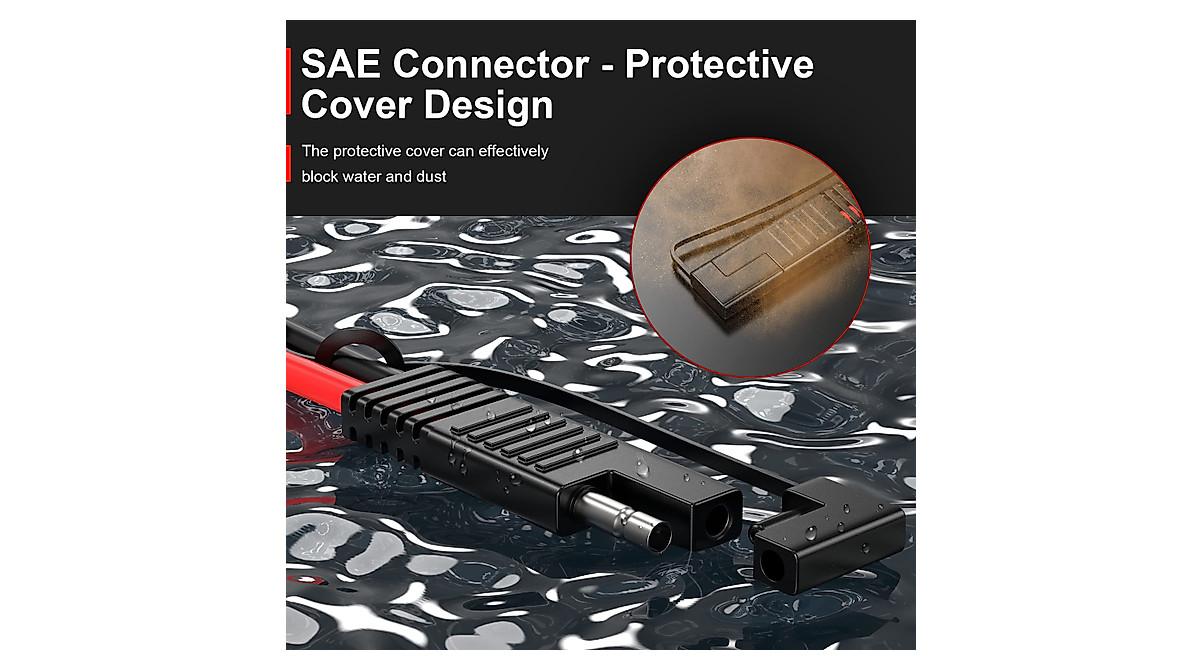 EXTRACTME 2-Pack SAE Connector Harness with 15A Fuse, 2FT 12AWG SAE ...