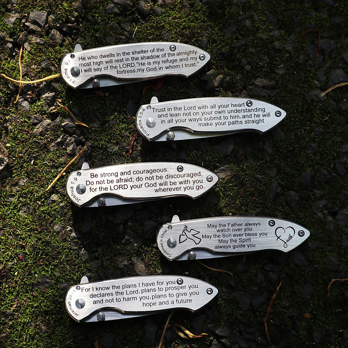 MRSLYFQH Scripture Grace Gifts Jesus Christ Religious Pocket Knive for Mens,Bible Verse Catholic Confirmation & Baptism Holy Salvation Faith Gift