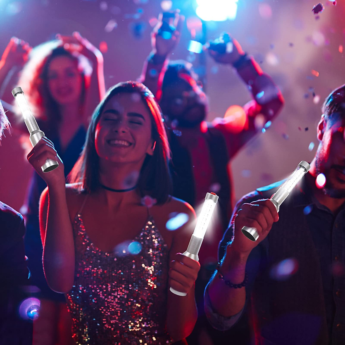 4 Pieces LED Strobe Baton Bottle Service Sparklers Bottle Service Light Bottle Handheld Light for Nightclubs Weddings Parties Activities Supplies (Silver)