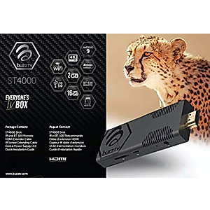 BuzzTV Vidstick ST4000 Android Stick 4K Ultra HD Android 9.0 InternetTV 2GB RAM 16GB HDMI