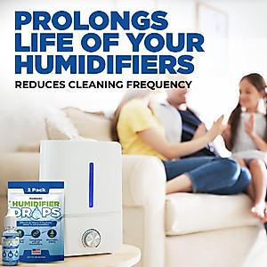 [2 Pack] Humidifier Drops for Cleaning - Food Grade Humidifier Cleaner Slows Buildup & Scaling - Cleans & Deodorizes Water - Suitable for All Humidifier Models - 200+ Day Supply - Made in USA