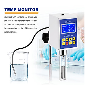 Saladulce Digital Rotary Viscometer with Temp. Probe, Lab Viscometer with Data Output, 10-6, 000,000 mPa.s Viscosity Meter Tester ±3% 100-240V