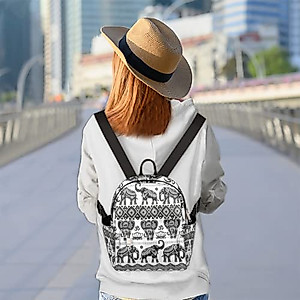 Mini Backpack for Women Backpack Purse Elephant Lotus Cute Small Travel Backpack Casual Bookbag Shoulder Bag for Girls Teens School Backpacks Lightweight Ladies Backpack Daypack