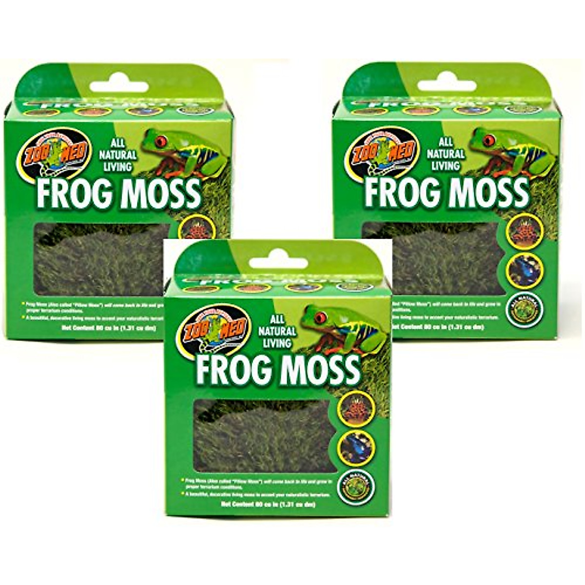 Zoo Med Frog Moss, 80 Cubic Inches Each (3 Pack)