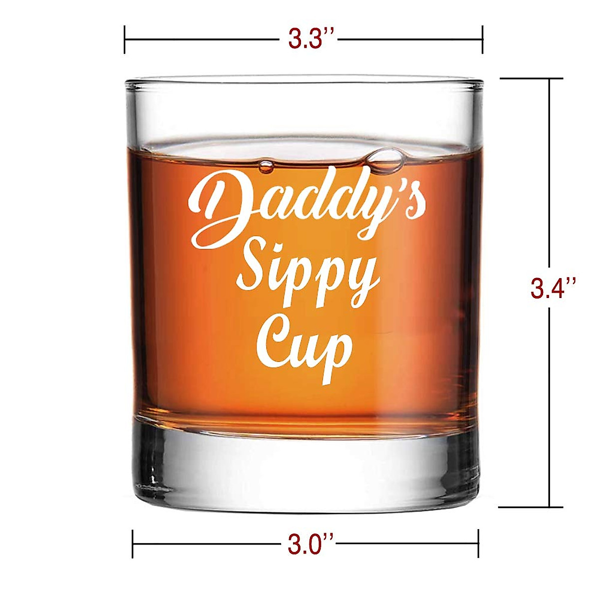 Perfectinsoy Daddy's Sippy Cup Whiskey Glass, Birthday Gift for for Dad, New Dad,Grandpa, Husband, Colleague, Funny Birthday Gift for Dad From Daughter Son Wife